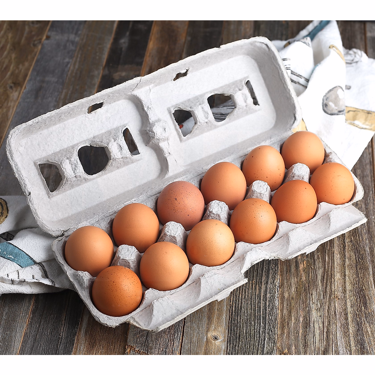 Printed Natural Pulp Egg Cartons Holds Up to Twelve Eggs - 1 Dozen Extra Large - Strong Sturdy Material Perfect For Storing Extra Eggs - by MT Products (25 Cartons) - Made in The USA