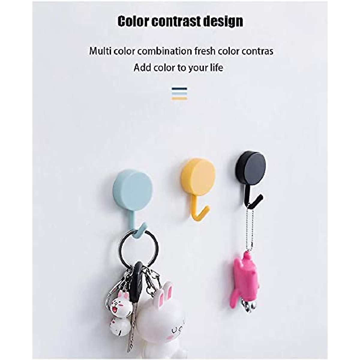 40 Pack ,Wall Hooks for Hanging, Self adhesive hooks Removable wall hangers Hooks for Office Bathroom Kitchen Waterproof and Oil Proof Without Nails