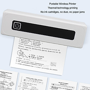 Gavigain Small Printer, Portable Thermal Printer High Resolution Clear Bluetooth Print for Office Car Home Phones Tablets