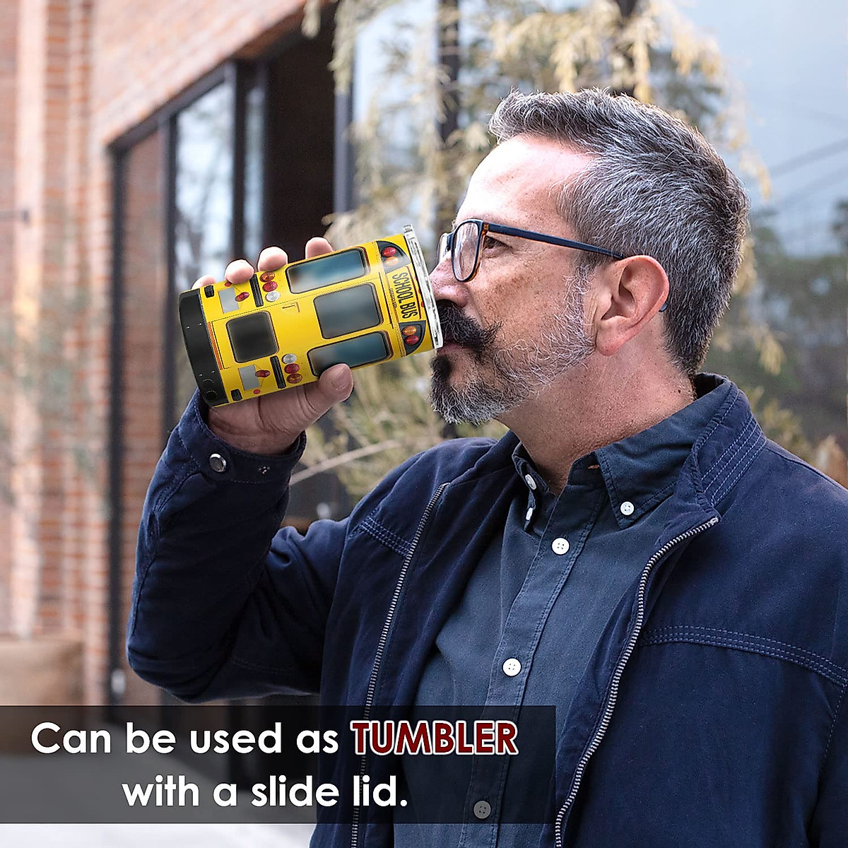 SANDJEST School Bus Driver Tumbler - 4-in-1 Design Tumbler Cup Can Cooler - 12oz Stainless Steel Insulated Cans Coozie Travel Mug Birthday, Christmas, Appreciation, Teacher's Day Gifts for Teachers