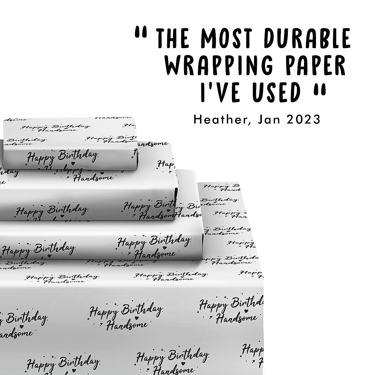 CENTRAL 23 Gray Wrapping Paper for Men - 6 Sheets Giftwrap - Birthday Gift Wrap for Son Boyfriend Husband - Comes With Fun Stickers - Recyclable
