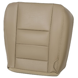 ECOTRIC Driver Bottom Seat Cover Tan Color Vinyl Compatible with 2002-2007 Ford F250 F350 TAN