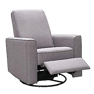 Abbyson Living Hampton Swivel Glider Nursery Recliner - Upholstered, Fully Padded, Reclining Rocking Chair, Taupe