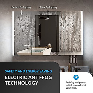 WOODBRIDGE 48"x30" LED Medicine Cabinet, Surface Mount, Frameless Tri-View, Defog, Soft Close Hinges, Adjustable Shelves, 3000K-6000K Color Temp, Touchless Operation