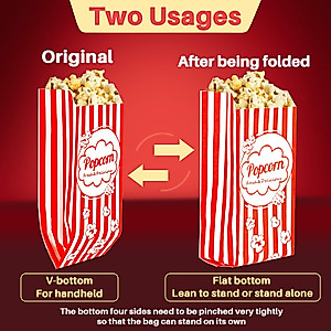MAQIHAN 140 Popcorn Bags Individual Servings - Paper Popcorn Food Bags Party Pop Corn Sleeves Carnival Halloween Snack Packs Gift Favor Treat bolsas para palomitas Movie Night Supplies
