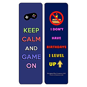 Creanoso Gamer Bookmarks (60-Pack) - Party Favors and Premium Gift Set Ideas for Children, Teens, & Adults – Classroom Teaching Incentives Rewards