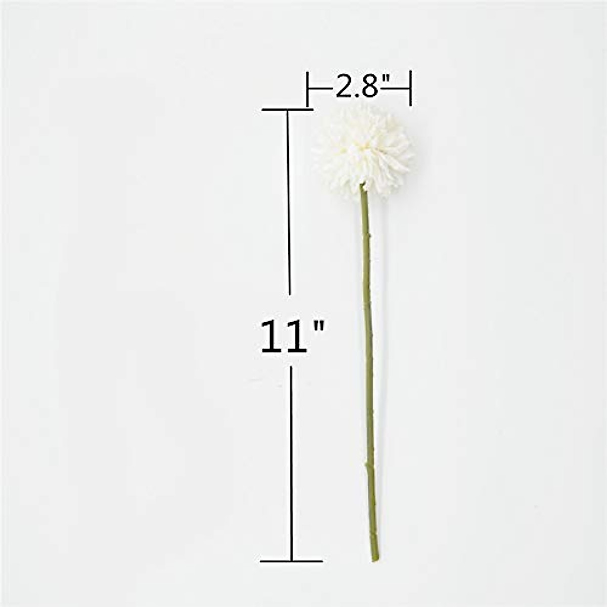 SHINE-CO LIGHTING Artificial Chrysanthemum Ball Flowers Hydrangea Arrangement Bouquet 10pcs Present for Friends Decor for Home Office Coffee House Parties and Wedding (Milk White)