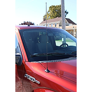 AntennaMastsRus - 31 Inch Black Antenna fits Ford F-150, F-250, F-350, F-450, F-550, F-600, F-650 | Dodge Ram 1500, 2500, 3500 - Stainless Steel Threading