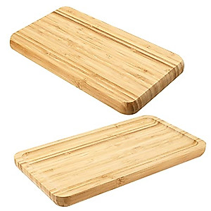 ZOENHOU 2 Pack Bamboo Vanity Tray, 11.4 x 6.2 x 0.8 Inch Rectangular Decorative Bathroom Counter Tray Bamboo Wood Serving Tray for Guest, Dresser, Kitchen, Toilet, Home Decor, Hold Small Item