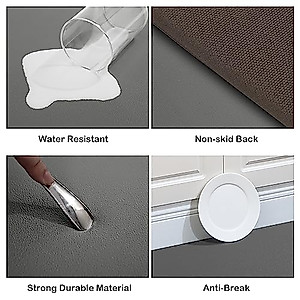 MAYHMYO Grey Kitchen Rugs Kitchen Mats Anti Fatigue Kitchen Floor Mats Thick Cushioned Non Slip Waterproof Memory Foam Kitchen Mat for Standing Desk Office Sink Laundry