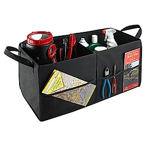 Handy Laundry Fold Away Car Trunk Organizer, Black, 22" x 10" x 11", Non-slip Fastener secures to your trunk and prevents sliding, Prevent items from rolling around or shifting in your trunk