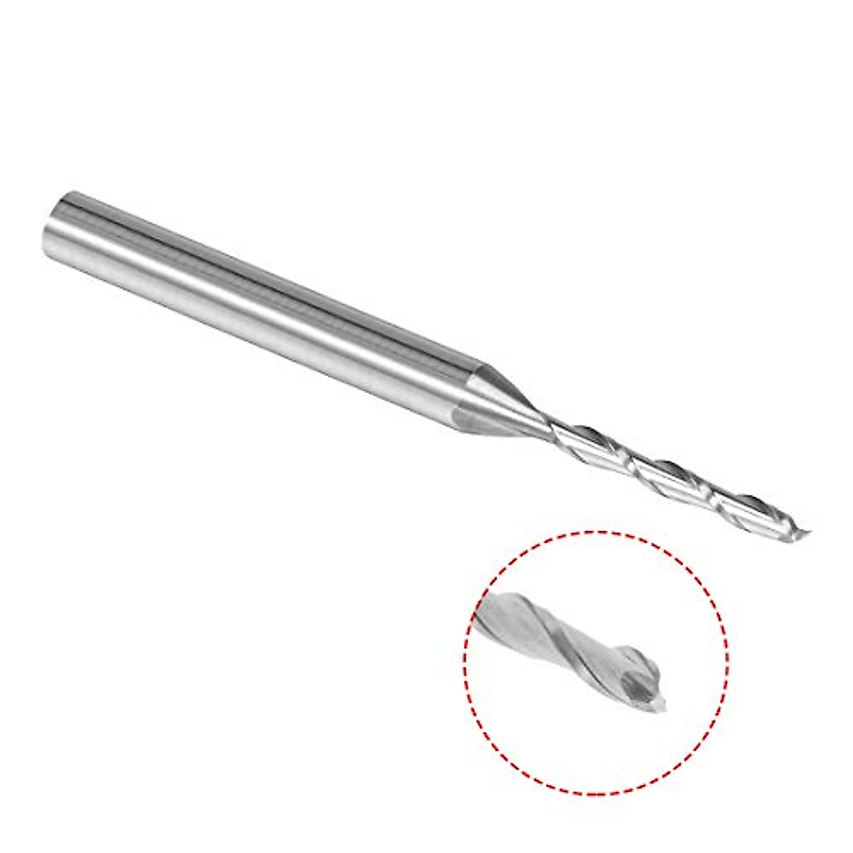 uxcell 5PCS 1/8" Shank 1.5mm x 12mm Carbide End Mill CNC Router Bits 2 Flute Milling Bit for Acrylic PVC MDF Wood