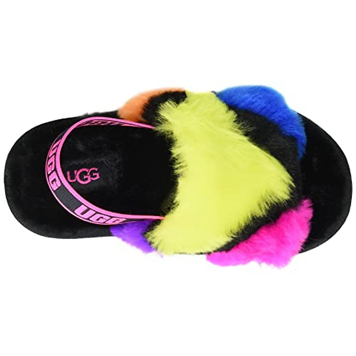 UGG Girls T Fluff Yeah Party Spots Slipper, Black, 10 Toddler