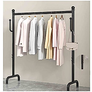 Black Industrial Metal Pipe Clothing Rack,Garment Rack for Retail Display Hanging Clothes,Hallway Entryway Free Standing, Modern Simple Heavy Duty Coat Shelf(Size:120x150cm)