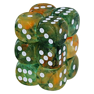 Chessex 16mm Dice Block: Nebula Luminary - Spring w/White (CHX27755)