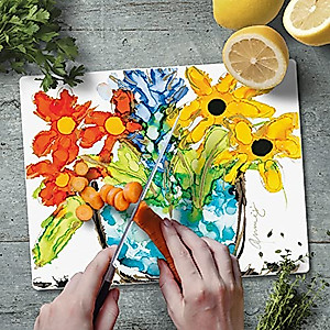 CounterArt Lovitude Decorative 3mm Heat Tolerant Tempered Glass Cutting Board 10” x 8” Manufactured in the USA Dishwasher Safe