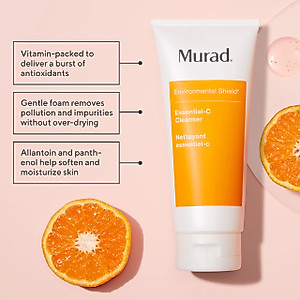 Murad Essential-C Facial Cleanser - Foaming Gel Face Wash- Vitamin & Antioxidant Rich Treatment Backed by Science, 6.75 Fl Oz