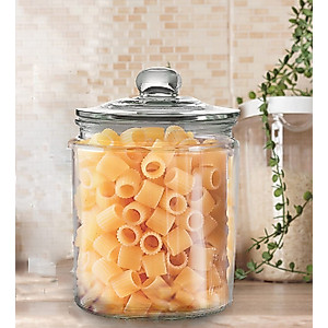 Set of 2 Glass Jar with Lid (2 Liter) | 1/2 Gallon Airtight Glass Storage Cookie Jar for Flour, Pasta, Candy, Dog Treats, Snacks & More | Glass Organization Canisters for Kitchen & Pantry | 68 Ounces (Set of 2)