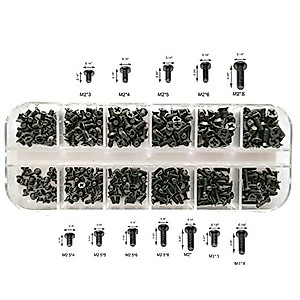 Persberg 360pcs 12sizes Laptop Notebook Tiny Computer Replacement electronic Screws Assortment Kit Black,M2 M2.5 M3,for Lenovo Toshiba Gateway Samsung HP IBM Dell Sony Acer Asus Hard Disk SATA SSD M.2
