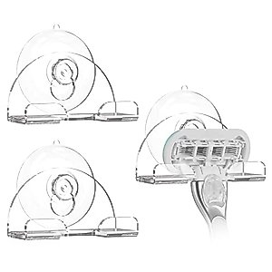 Linkidea 3 Packs Razor Suction Cup Hooks, Shower Wall Mounted Shaver Hanger Holder for Bathroom, Removable Wall Hooks Compatible with Venus Platinum