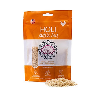 HOLI Freeze Dried Chicken Dog Food Topper - Single Ingredient, Human-Grade Lean Chicken Breast - Dog Food Flavor Enhancer for Picky Dogs – 100% All Natural - 1.75oz