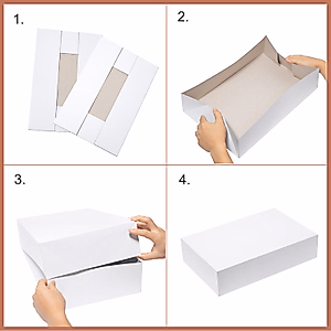 Mefleet 12x12x4 Inches Large Gift Boxes with Lids 10 Pack Extra Deep Square Boxes Shirt Boxes Clothes Scarf Box for Christmas Presents, Holidays, Birthday, Wedding Gift Wrapping White