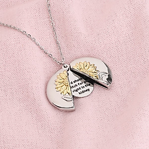 PENQI Sunflower Necklace Funny Best Friend Gift I’d Shank a Bitch For You Right In The Kidney Necklace Long Distance friendship Jewelry Bestie Soul Sister Gift