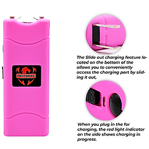 FIGHTSENSE Mini Stun Gun Keychain & Pepper Spray Combo Pack for Self Defense Kit (Pink)