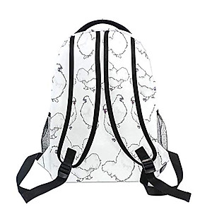 MQIFRB Silkie Chicken Boys&Teen&Adult Backpack Office Sackpack Stylish Luggage Lightweight School College Travel Bags, 11.5 x 8 x 16 inch