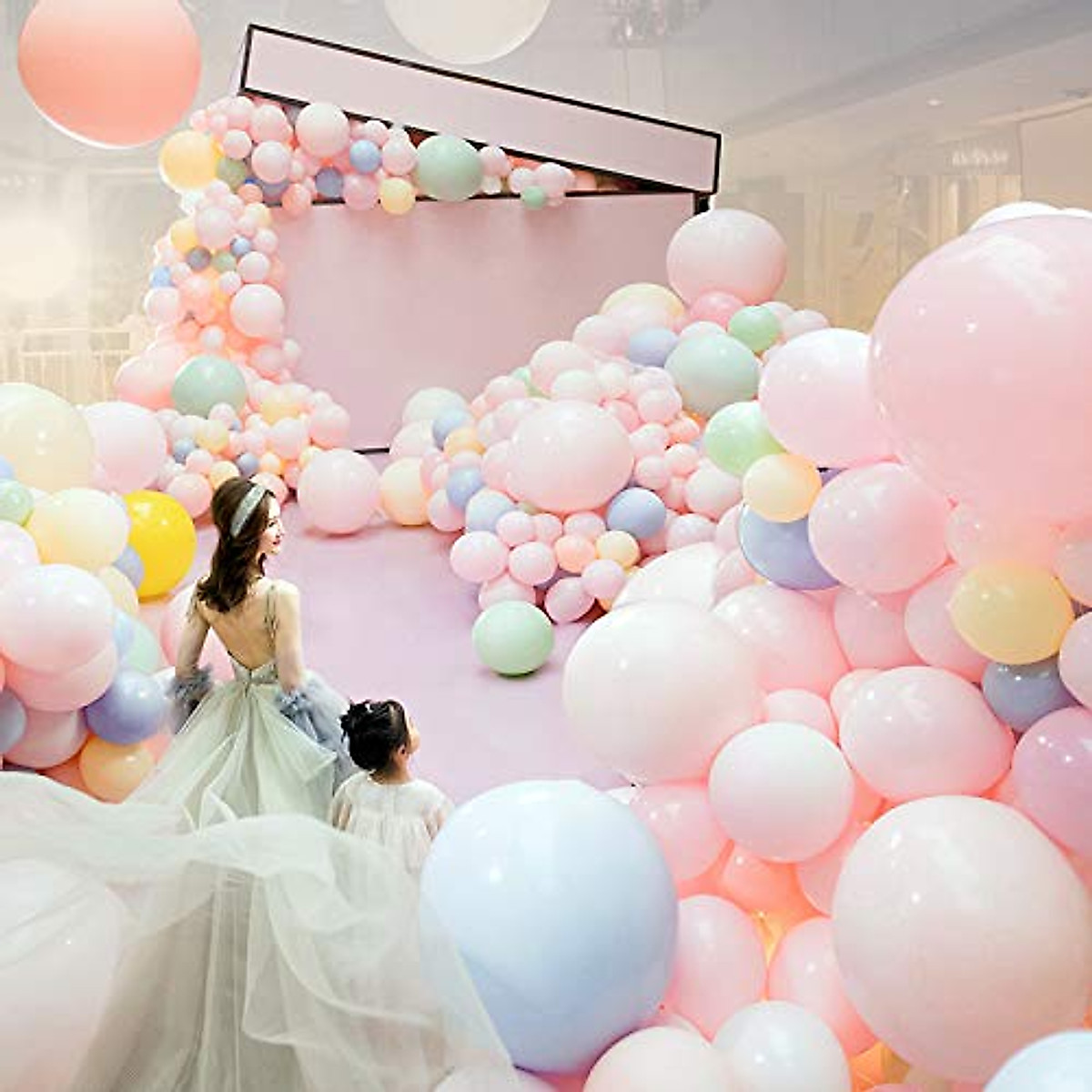 Party Pastel Balloons 100 Pcs 10" Macaron Candy Colored Latex Balloons for Birthday Wedding Engagement Anniversary Christmas Festival Picnic or Any Friends & Family Party Decorations- Multicolor