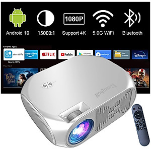 RamboN Native 1080P Full HD 4K Supported Movie 5G WiFi Projector, , 9500L Smart Projector,Support 4D Keystone Correction, Zoom, PPT