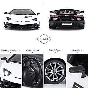 RASTAR Toy Lamborghini Car 1:14 Lamborghini Aventador SVJ Remote Control Model Car, Super RC Sport Racing Car for Kids Boys Gifts, 2.4GHz / White