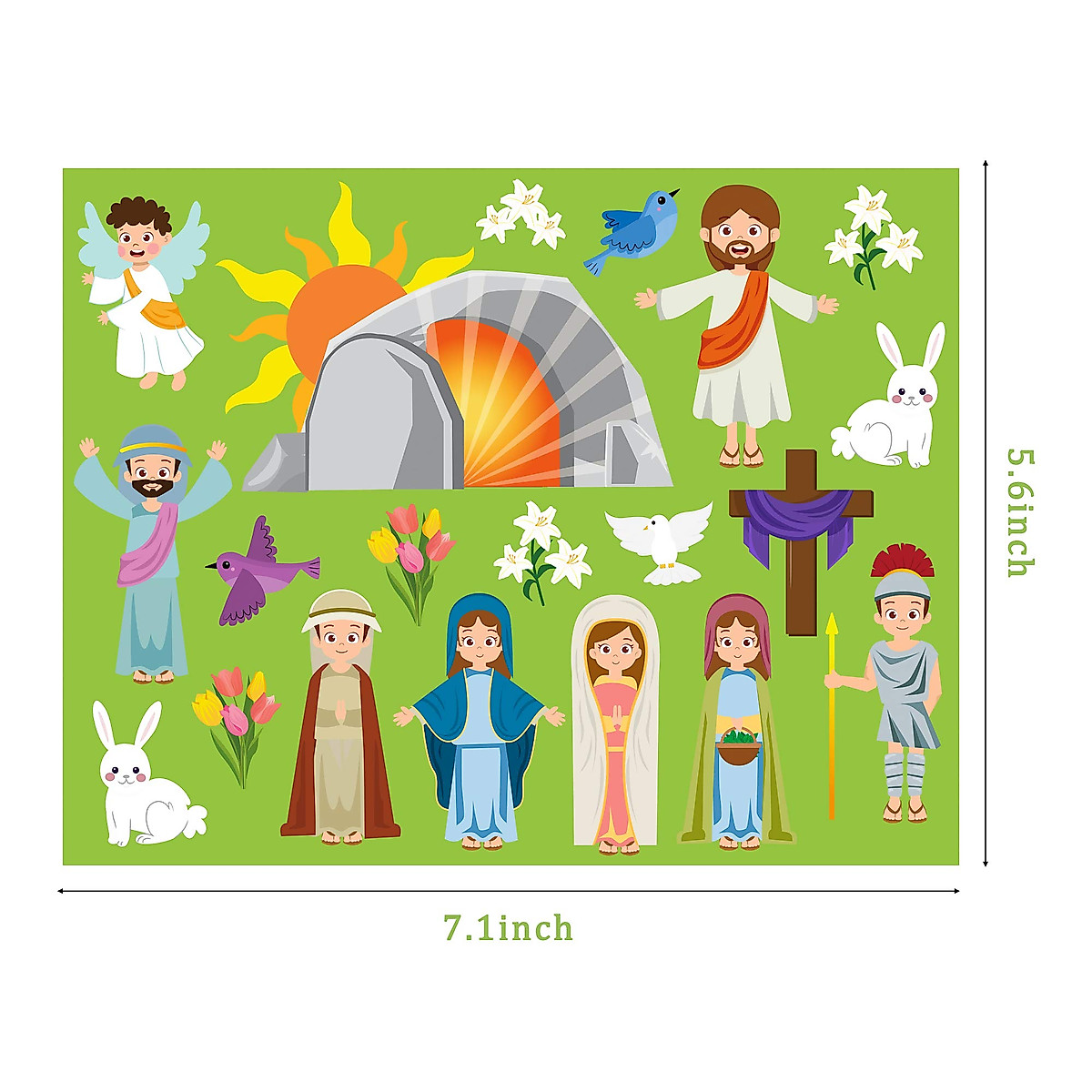 WATINC 40 Sheet Make a He Lives Scene Stickers for Easter Party Supplies, Easter Jesus Resurrection Stickers Birthday Party Game, Easter Religious Education Party Classroom Activity Gifts