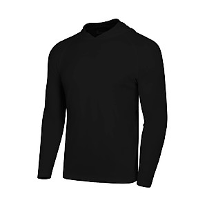 Zengjo Lightweight Hoodies for Men Pullover Workout(Black,L)
