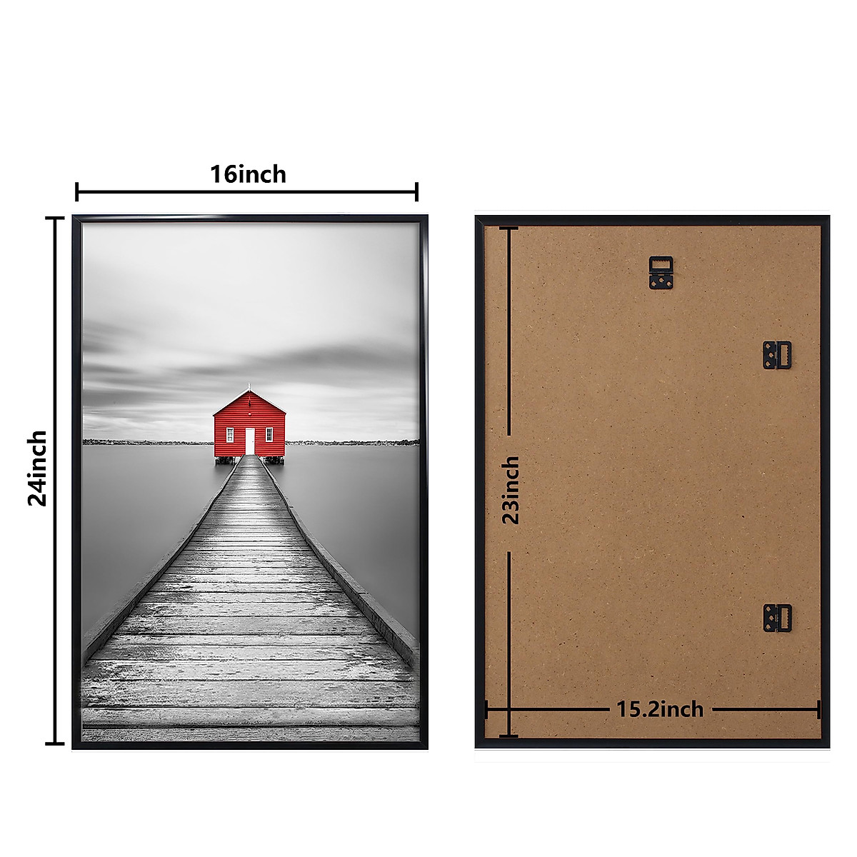 ELSKER&HOME 16x24 Poster Frame 3 Pack, Black Picture Frame for Horizontal or Vertical Wall Mounting, Sturdy and Scratch-proof