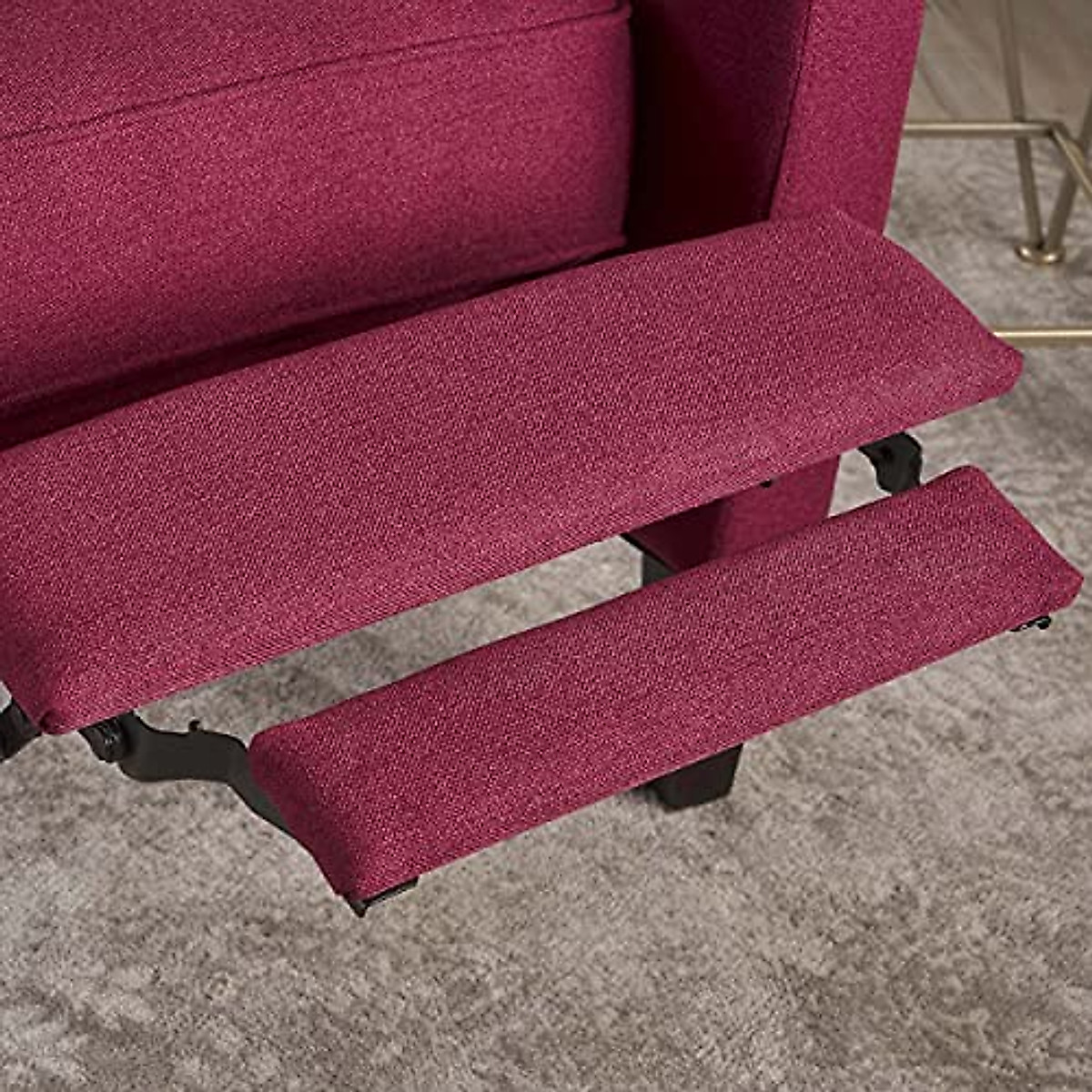 GDFStudio Christopher Knight Home Nievis Tufted Fabric Recliner, Deep Red / Dark Brown