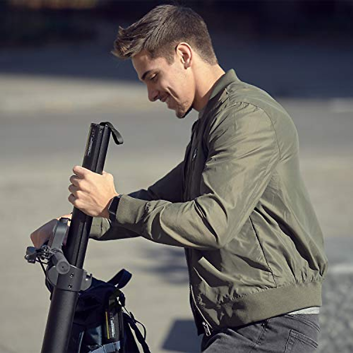 Jetson Knight Adult Electric Scooter, LCD Display, Removeable Rechargeable Battery, Thumb Throttle, Easy-Folding Mechanism, Up To 20 MPH, Range of up to 16 Miles, Ages 12+, Black, JKNGH1-BLK