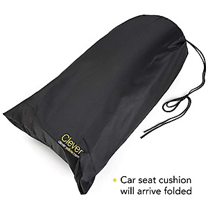 Car Seat Booster Cushion with Strap - Extra Firm for Added Height, Thick 2 Inch Foam Auto Wedge, Coccyx Support for Back, For Drivers, Office Chairs, Wheelchairs, Breathable, Washable Cover