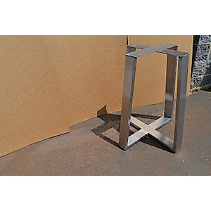 Brushed Stainless Metal Table base, Tapered Pedestal Style - Any Size and Color