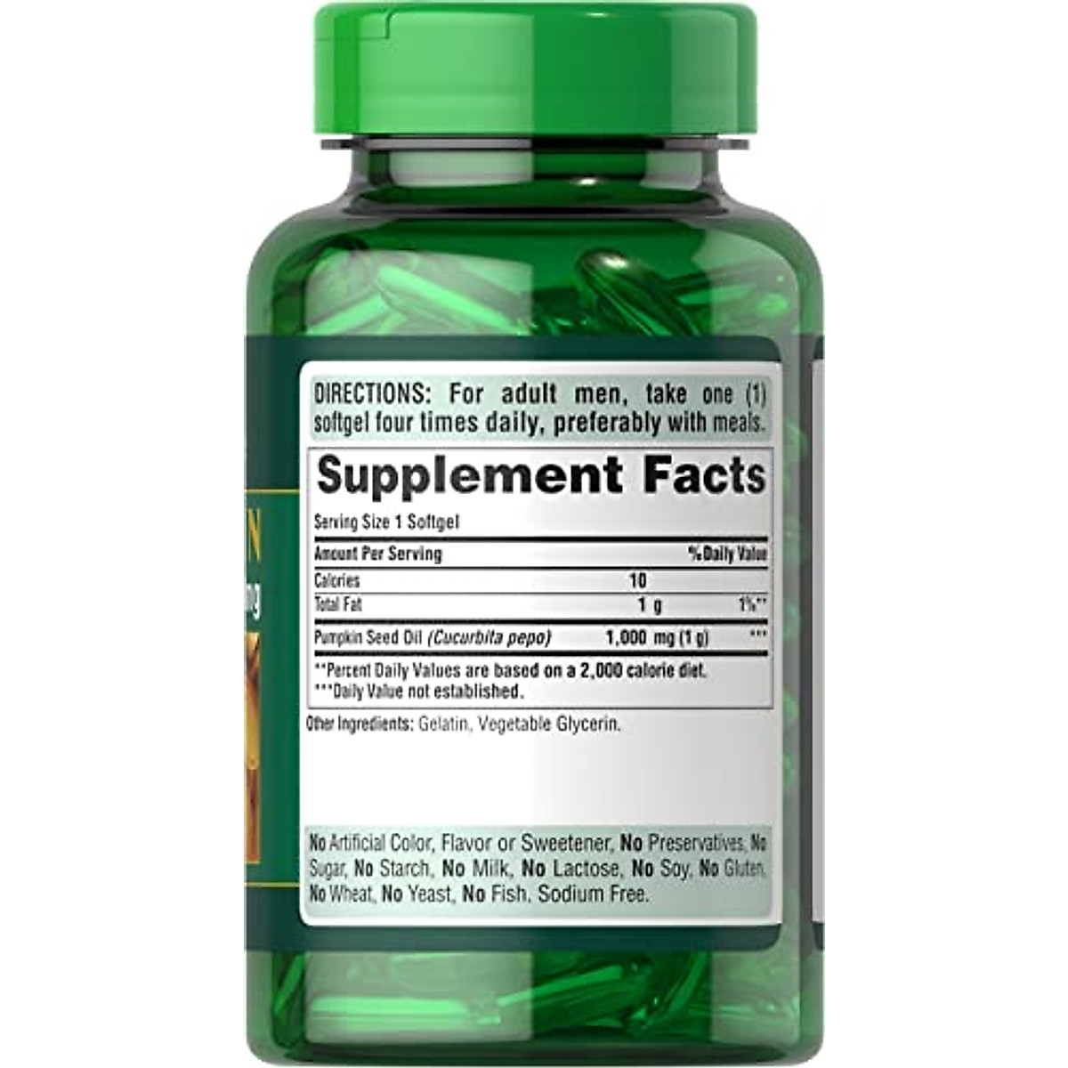 Pumpkin Seed Oil, Supports Prostate and Urinary Health White 100 Count (Pack of 1)