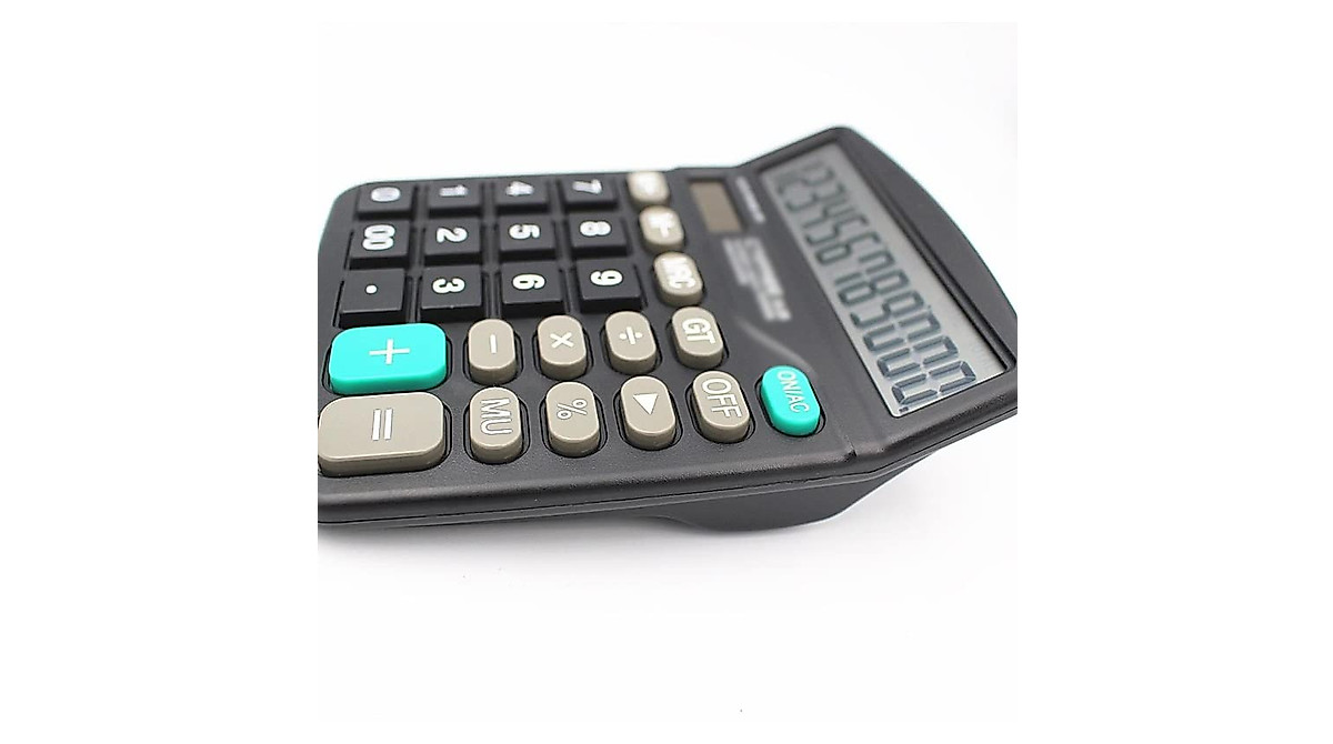 MJWDP 12-Digit Desk Calculator with Large Buttons & Dual LCD