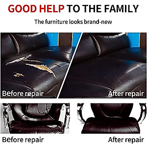 Shagoom Leather Repair Patch, 17X79 inch Repair Patch Self Adhesive Waterproof, DIY Large Leather Patches for Couches, Furniture, Kitchen Cabinets, Wall (17X79 inch, Coffee)