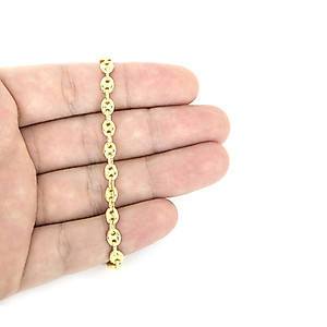 MCS Jewelry 14 Karat Puffed Mariner Link Chain Necklace 14K 4.7mm (Length: 18" - 24") (18)