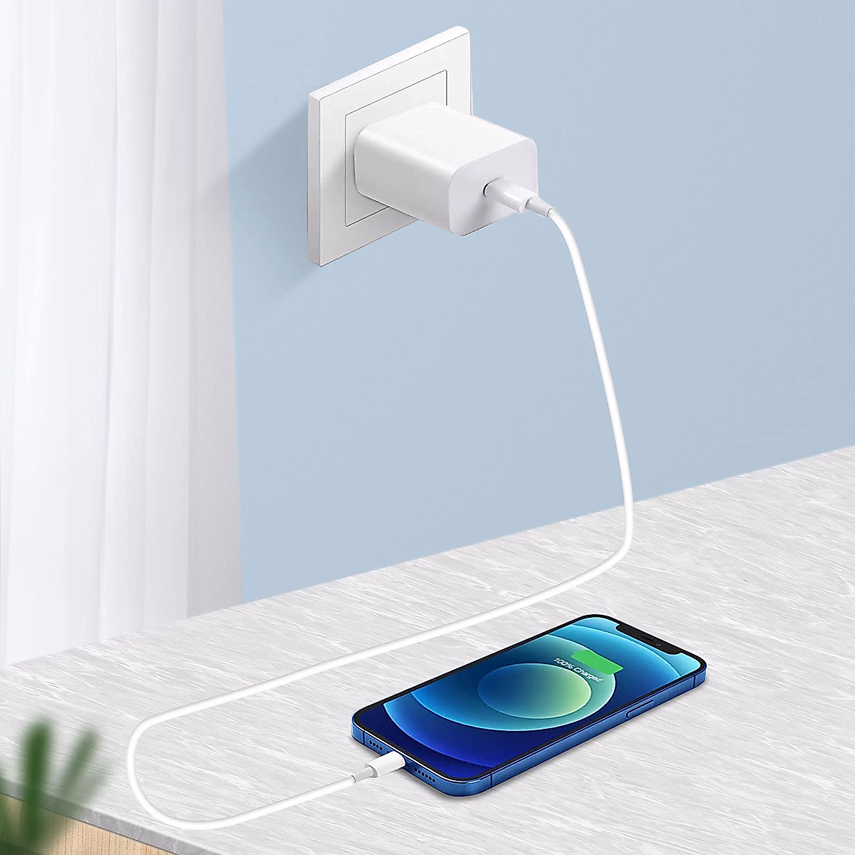 MEROM USB Wall Charger, 5V 2A Power Adapter Universal USB Plug Cell Phone Charging Block Cube Compatible with Samsung Galaxy S7/S6/S5 Edge, Google Nexus, LG, HTC, Huawei, Moto and More(1 Pack)