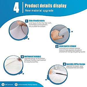 TRENDBOX Foam Ball Pit, 36" x 12" Indoor Soft Round Ball Pool Playpen (No Balls) Ideal Gift Toy for Kids and Toddler Children - Light Gray