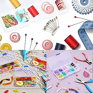 Utoolmart 10 Grid Plastic Transparent DIY Parts Storage Box, Removable Partition, Jewelry Storage Box, Screws, Handicrafts, Parts Storage Box