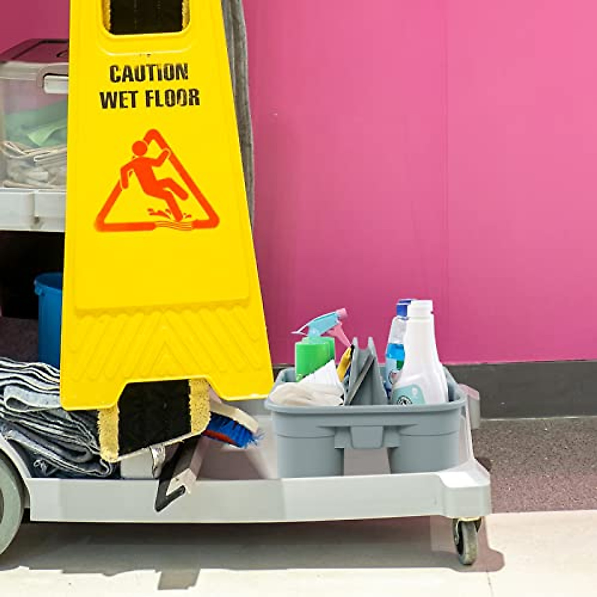 Cinkyou 4-Pack Commercial Deluxe Carry Caddy, Plastic Cleaning Tool Caddy