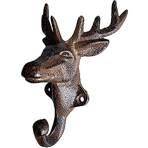T&Garice Heavy Duty Rustic Cast Iron Decorative Wall Hook Kitchen Living Room Bathroom Wall Decoration (Deer)