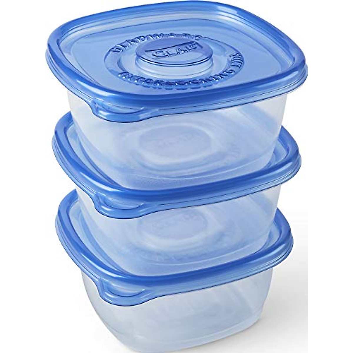 Glad GladWare Tall Entrée Food Storage Containers | Large Square Containers for Food Hold up to 42 Ounces of Food, 3 Count | Strong and Sturdy Large Food Storage Holders (Pack of 2)