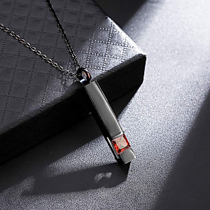 RIMZVIUX Vertical Bar Zircon Cremation Jewelry for Ashes Men Women Urn Necklace for Ashes Mom Dad Grandpa Grandma …